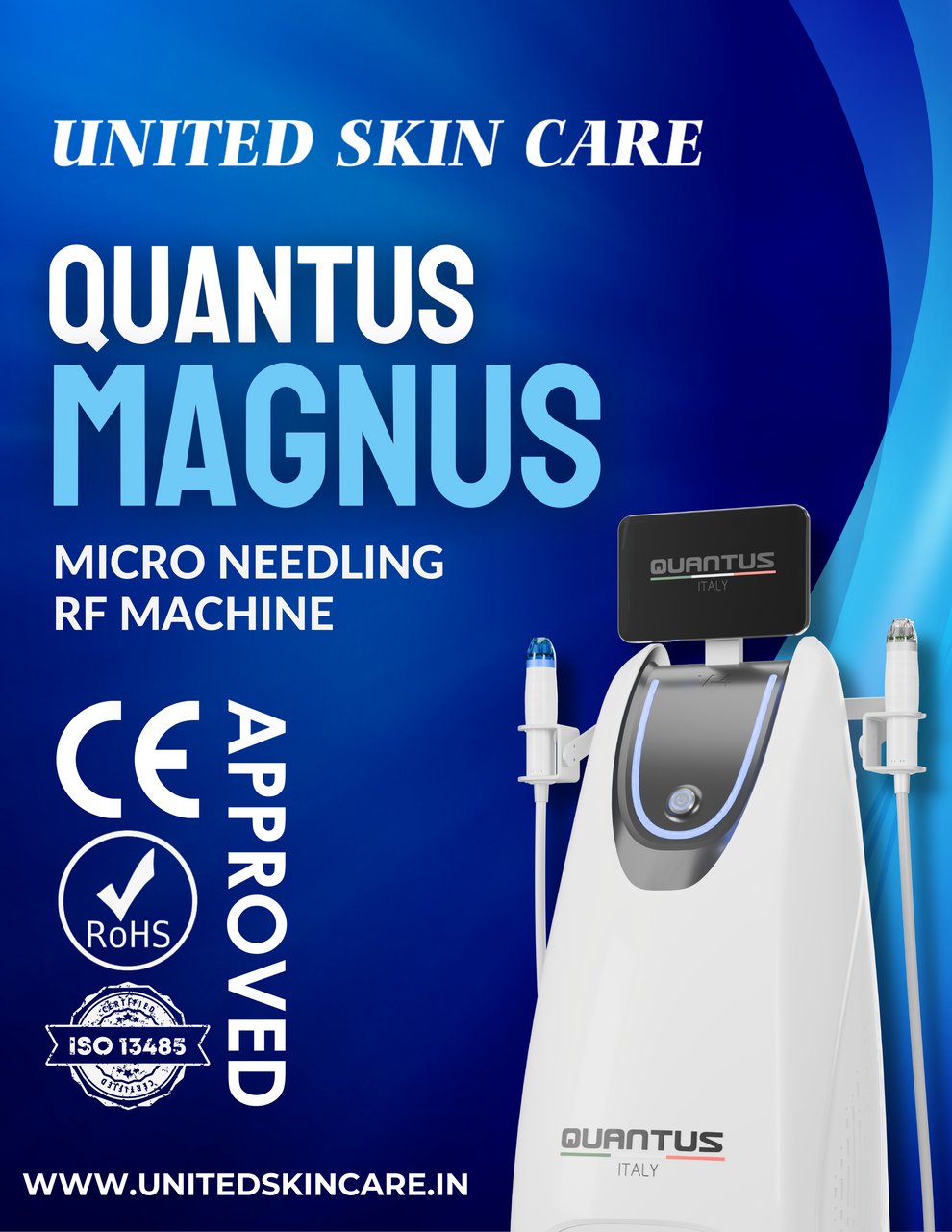 Magnus RF 5 MHZ Machine Quantus ITALY Microneedling Radio Frequency Ma – United Skin Care